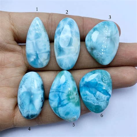 Natural Dominican Larimar Gemstone Cabochon High Quality Blue Larimar