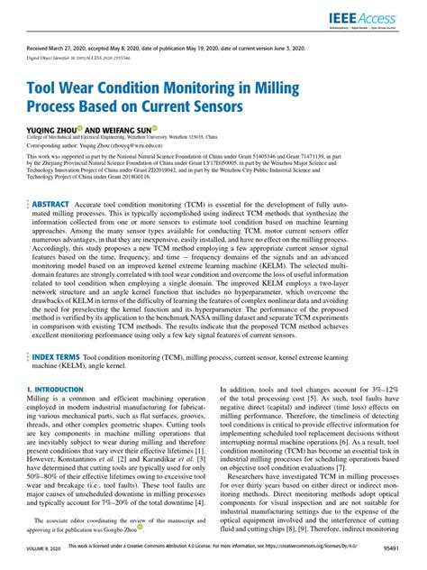 Paper Tool Wear Condition Monitoring In Milling Process Based On
