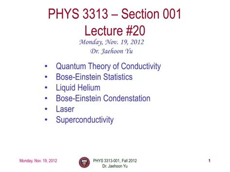 Ppt Phys 3313 Section 001 Lecture 20 Powerpoint Presentation