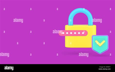 Data Protection Password Identification Access Information Security 3d Icon Realistic Vector