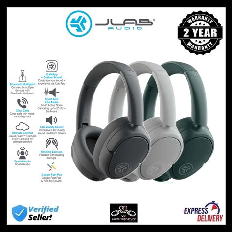 Jlab Jbuds Lux Anc Smart Active Noise Cancelation Hrs Playtime Cloud Foam Comfort Enc
