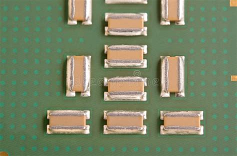 Capacitors On Modern Cpu Stock Image Image Of Microchip 64450611
