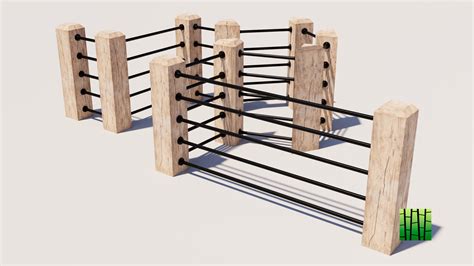 3d Model Wood Railings Railclone Vr Ar Low Poly Cgtrader