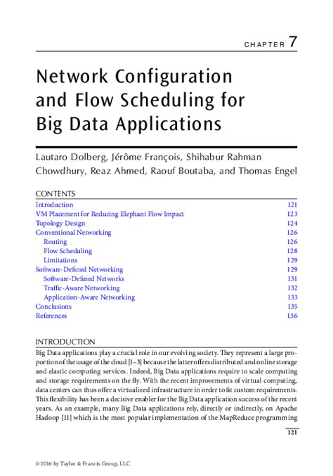 Pdf Network Configuration And Flow Scheduling For Big Data Applications
