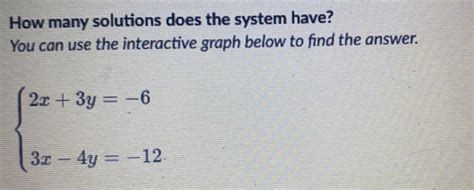 Solved How Many Solutions Does The System Have You Can Use The Interactive Graph Below To Find