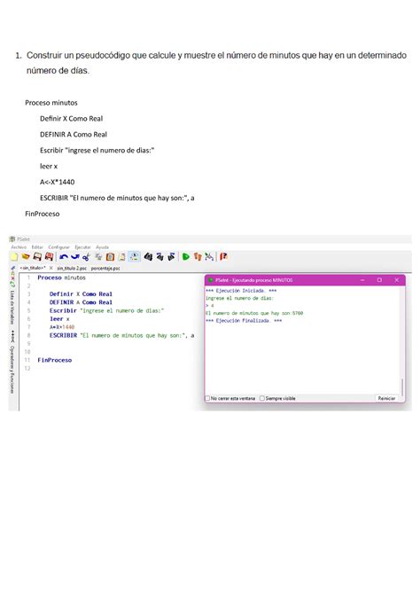 Tarea Algoritmos Proceso Minutos Definir X Como Real DEFINIR A Como Real Escribir Ingrese