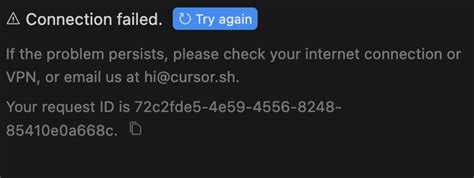 Keep Getting Persistent Connection Failed Error In Cursor Ide Side Chat Bug Reports Cursor