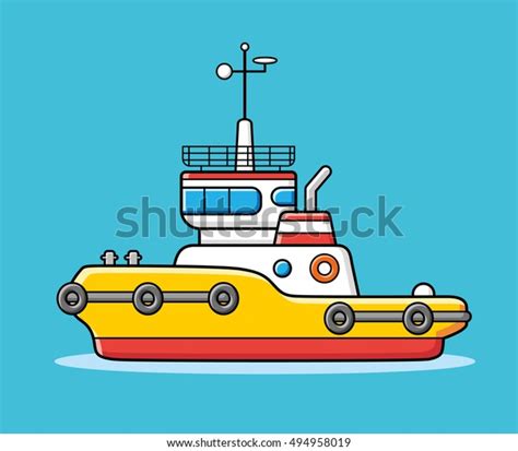 Vector De Stock Libre De Regalías Sobre Tug Boat Vector Icon494958019