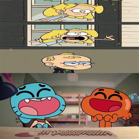 Gumball And Darwin Laugh At Lori Loud Going Bald By Johnhugh20 On