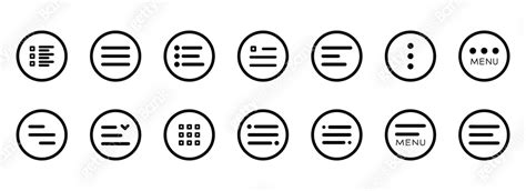 Menu Ui Design Elements Icons Set Of Hamburger Menu Buttons Website Navigation Icons For