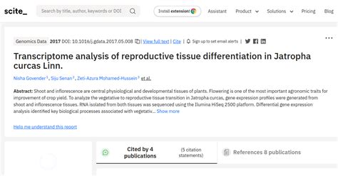 Transcriptome Analysis Of Reproductive Tissue Differentiation In