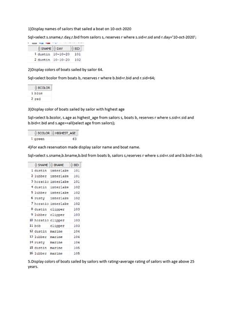 Sailors Ext Queries Pdf