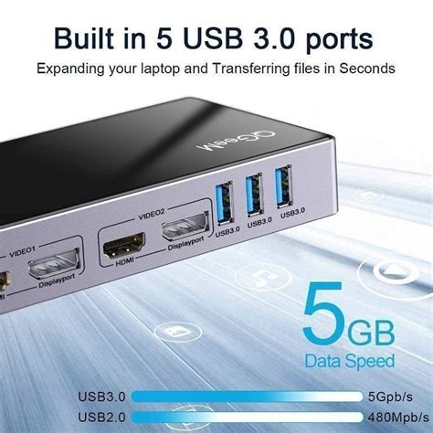Qgeem Usb 3 0 Docking Station Single 5k Dual 4k 60hz Hdmi Display Port Laptop Docking Station