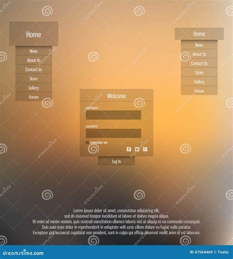 UI Template Web Elements UX Stock Vector Illustration Of Intelligence Organization