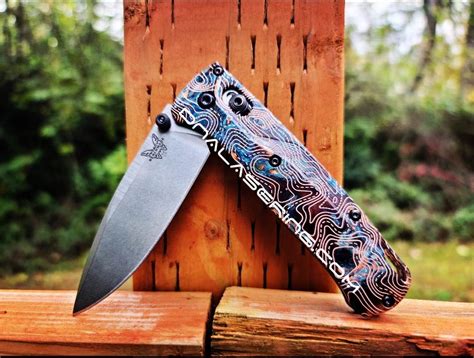Benchmade Bugout Crossfade Shipwreck Patina Topographic Map Deep Laser Engraved Copper