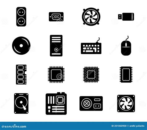 Simple Set Of Computer Component And Peripheral Related Vector Icon Graphic Design Contains