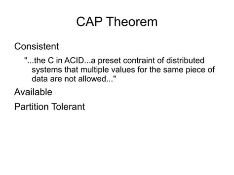 Consistency In Distributed Systems Odp