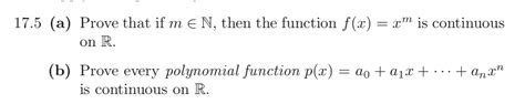 Solved 17 5 A Prove That If M EN Then The Function F X Chegg Com