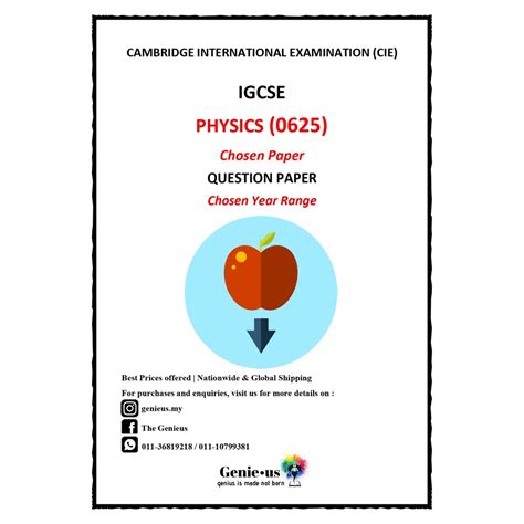 Yearly Physics Cambridge Igcse Physics Past Year Papers Shopee