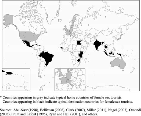 World Map Of Countries Involved In Sex Tourism Download Scientific