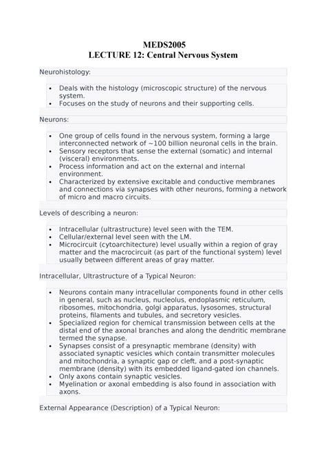 Meds2005 Lecture 12 Central Nervous System Meds Lecture 12 Central