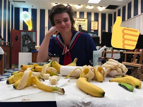 Steve Behind The Scenes With All The Bananas Strangerthings