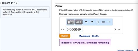 Solved When The Play Button Is Pressed A Cd Accelerates