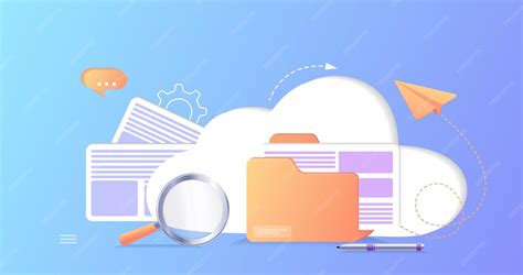 Premium Vector Database With Cloud Server Data Set Process