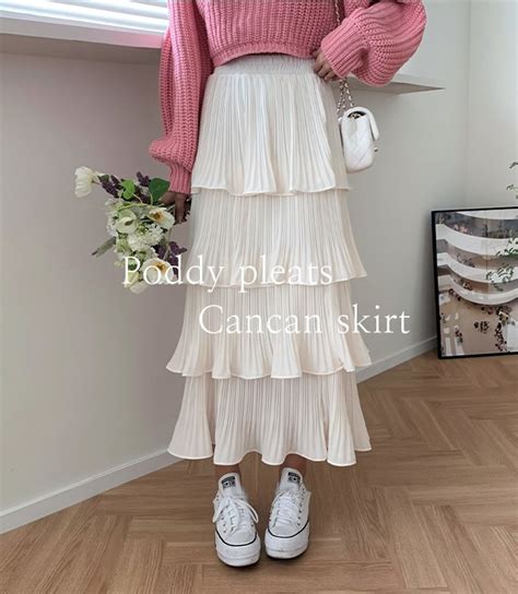 포디 주름 캉캉스커트 2color