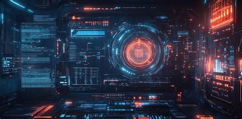 Futuristic Interface With Glowing Lights And Data Displays Premium Ai Generated Image