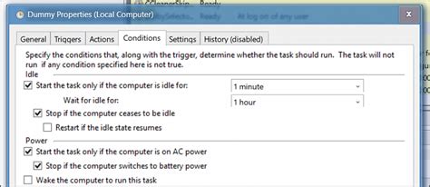 task scheduler idle condition not honored windows 10 forums