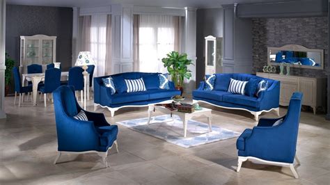 صالون بلو كلاسيك 2019 ب 24650 لعشاق اللون الأزرق بالفخامة والعراقة