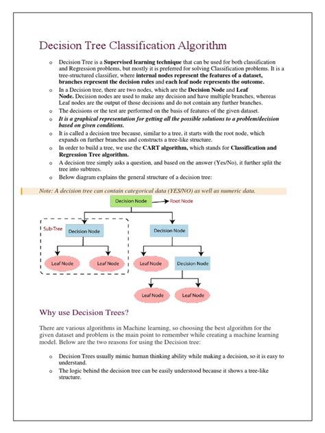 Decision Tree Classification Algorithm Why Use Decision Trees Pdf