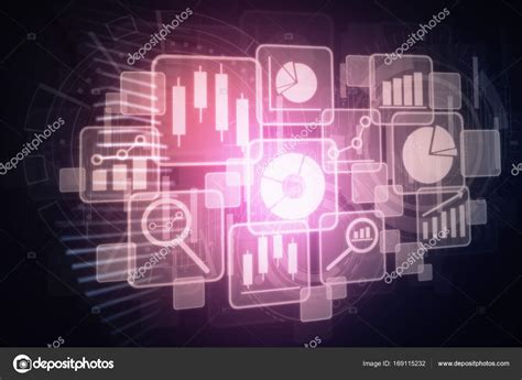 Side View Of Abstract Glowing Digital Interface Onblack Background Interface Concept 3d