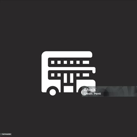 더블 데커 아이콘입니다 웹 사이트 디자인 및 모바일 응용 프로그램 개발을위한 채워진 이중 데커 아이콘 검은 배경에 격리 채워진 전송 컬렉션에서 이중 데커 아이콘 관광에 대한