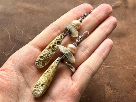 Arabian Night Fossilised Coral Freshwater Pearls Quartz Moonstone