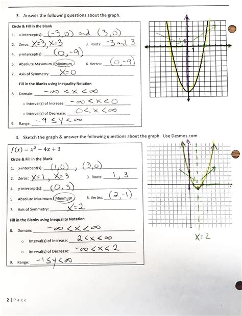 What Are The Key Features Of Quadratic Equations Free Worksheets Printable