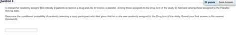 solved question 4 25 points save answer a researcher