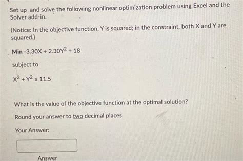 solved set up and solve the following nonlinear optimization