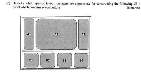solved c describe what types of layout managers are