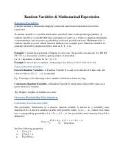 Understanding Random Variables Probability Distributions Course Hero