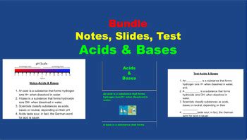 Bundle Notes Slides Test Acids Bases By Coach Smith Science