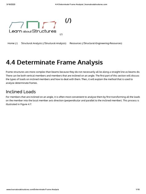 4 4 Determinate Frame Analysis Pdf Beam Structure Bending