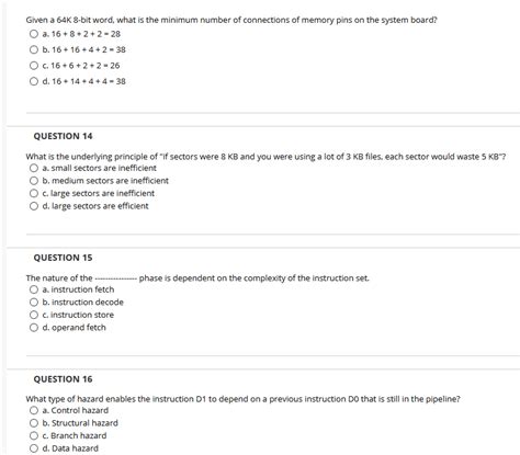 Solved Given A 64k 8 Bit Word What Is The Minimum Number Of