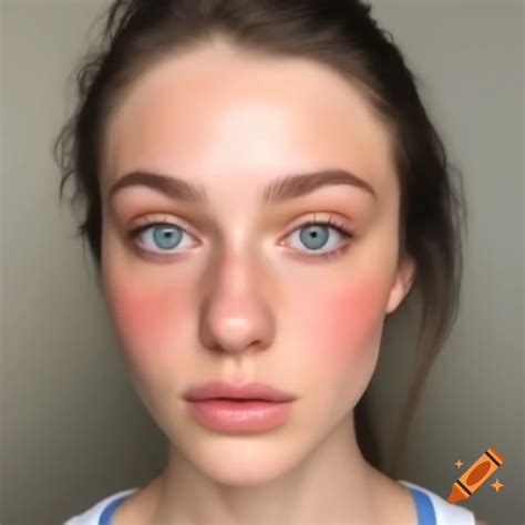 Woman With Athletic Build Round Face Medium Sized Blue Eyes And