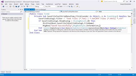 34 أداة حفظ الملفات Savefiledialog Control Youtube