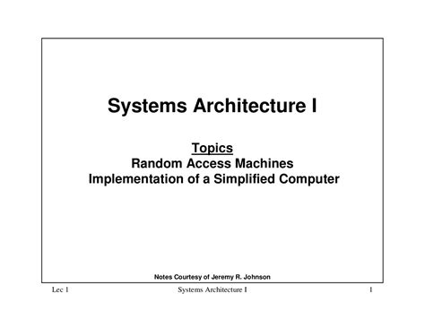 Random Access Machines Implementation Of A Simplified Computer Cs 281