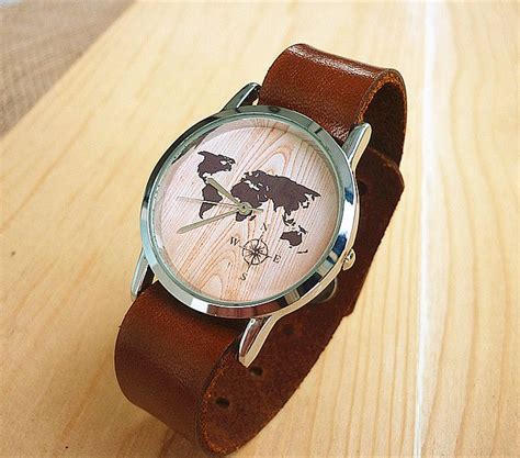 Sale Leather Watches World Map Watches Leather Map Watch Leather Watch