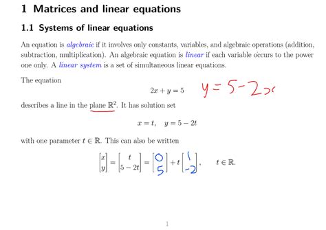 Matrices And Linear Equations Lecture Slides Notes Matrices And Linear Equations Systems