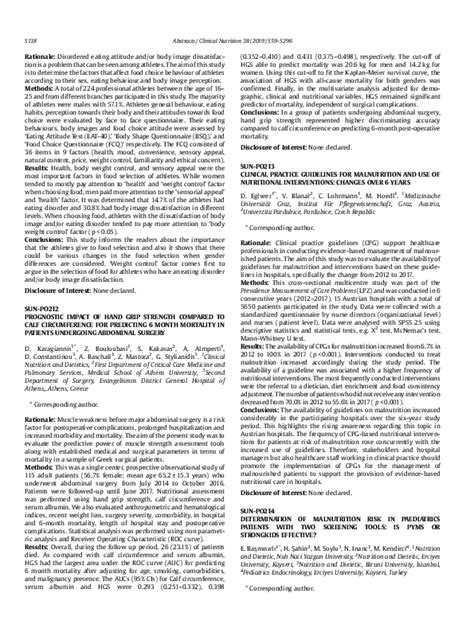 Pdf Sun Po214 Determination Of Malnutrition Risk In Paediatrics Patients With Two Screening